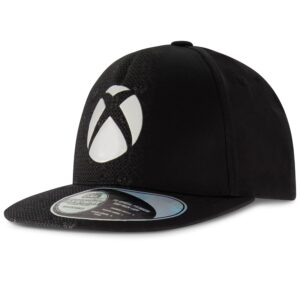 microsoft xbox baseball hat, skater adult snapback cap with flat brim, baseball cap, black, one size