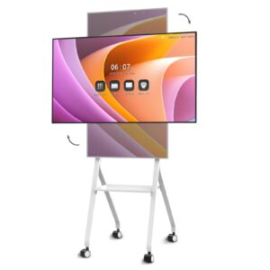 linghufox 55 inch flip smart board, rotatable adaptive digital electronic whiteboard, in-cell 4k touch screen interactive whiteboard for home office and classroom (board+rotatable movable stand)