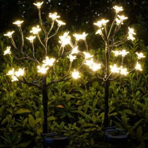 iueecen solar garden lights garden decor, solar flowers lights outdoor decorative,2pack 40led solar lights outdoor garden waterproof for outside yard,lawn,patio,pathway decorations gardening gifts