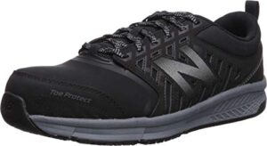 new balance men's 412 v1 alloy toe industrial shoe, black/silver, 10.5 wide