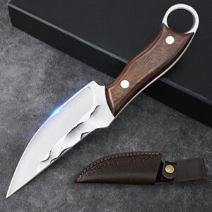 veisky hunting knife high carbon steel fixed blade survival tactical knife with sheath and non-slip ergonomic handle for outdoor camping