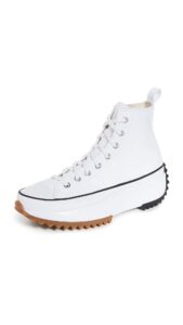 converse run star hike hightop sneakers, white/black/gum, 10.5 us women/9 us men