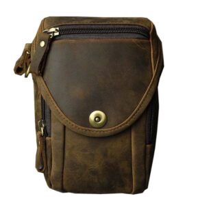 vintage leather phone belt bag waist pack for outdoor travel flip phone case holster bum fanny pouch money coin purse wallet small shoulder pocket