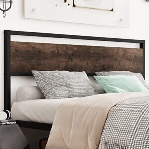 txiyean headboard only sturdy wood headboard with metal slat rustic headboard easy assembly, twin, twin xl/queen/king (queen)