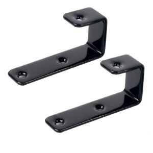 mdply 2 pack bunk bed ladder hook, inside 1" kids bunk bed replacement hardware, black pvc metal loft bed ladder hooks, camper/rv bunk ladder brackets with 2 size screws (2 pack, black)