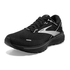 brooks men's ghost 14 gtx waterproof neutral running shoe - black/black/ebony - 9.5 medium