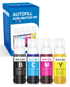 xzmhx 400ml autofill sublimation ink use for epson ecotank inkjet printers et-2720 et-2400 et-2760 et-4800 et-2800 et-2803 et-2830 et-3760 et-2850, anti-uv/icc free