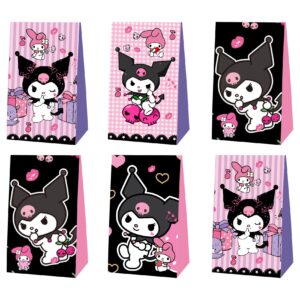 tuklye 12 pcs kuromi party favor gift bags for kuromi and my melody birthday party decorations and supplies