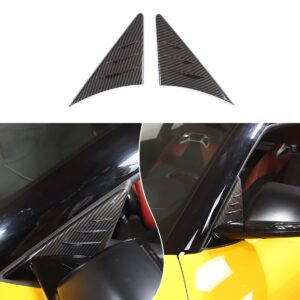 fit for toyota supra gr a90 a91 mk5 2019-2024 abs rearview mirror side spoiler trim cover stickers, channel the car air, reduce the wind noise inside the car, 2pcs(carbon fiber pattern black)