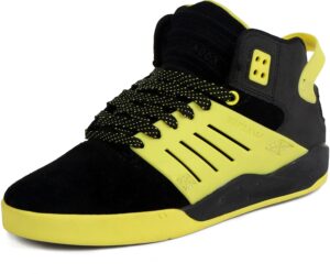 supra skytop iii skate shoe - women's black/yellow, 7.5