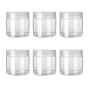 uuyyeo 6 pcs 60ml clear plastic pots jars containers with lid clear slime storage favor jars empty cosmetic containers for lotion eye shadow creams clear