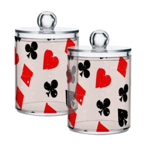 poker cards 2 pack qtip holder organizer dispenser plastic bathroom jars storage containers with lids clear jars for cotton balls q-tips