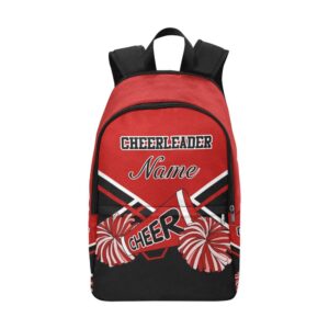 cuxweot personalized cheerleader black red & white backpack with name custom travel daypack bag for man woman gifts