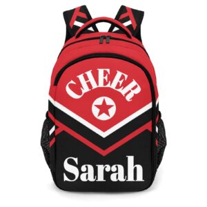 anneunique personalized cheerleaders backpack multifunctional waterproof laptop bag for travel gift cheer pom red black