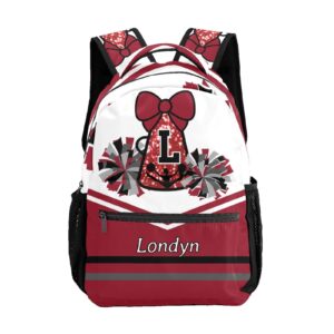 zaaprint custom red black cheer cheerleaders waterproof backpack bookbag with name for birthday holiday gift