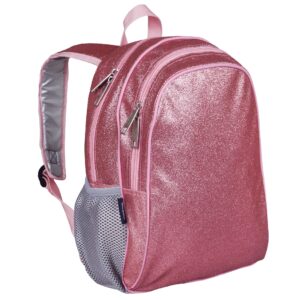 wildkin 15-inch kids backpack – durable, padded, adjustable for school & travel - pink glitter