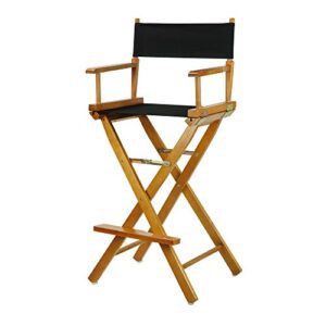 casual home 30" director's chair honey oak frame-with black canvas, bar height