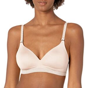 warner's women's cloud 9 super soft wireless lightly lined comfort bra 1269, sand shell, 38b