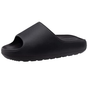 leisurely pace cloud slides for women men squishy pillow sandals lightweight shower shoes summer slippers with comfort black 7-8 women/5.5-6.5 men