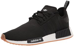 adidas originals men's nmd_r1 sneaker, black/black/gum, 13