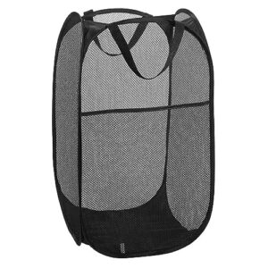 simplized popup laundry hamper - (1 & 2 pack) foldable pop-up mesh hamper dirty clothes basket with carry handles