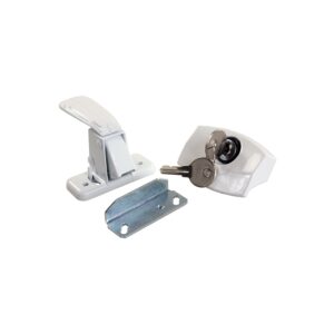 jr products 11685 white locking camper door latch