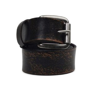 bed|stu drifter - belts for men - spot clean - single metal buckle - unisex belt - vegetable-tanned leather black abrasive 40 one size