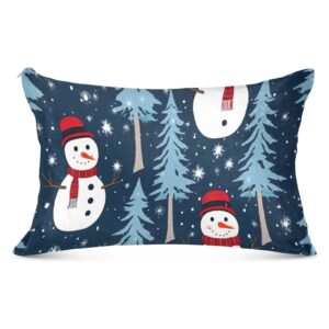 christmas tree snowman pillowcase for hair and skin body pillow cover bed pillow cases king size 20"x 40" velvet pillowcases with zipper for women men