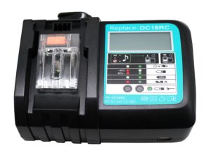 qczred 18v dc18rc charger compatible with chargers dc18rd dc18rf dc18sf suitable for makita bl1860 bl1850 bl1840 bl1830 bl1815