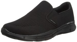 skechers mens equalizer double play slip on loafer, black, 11.5 wide us