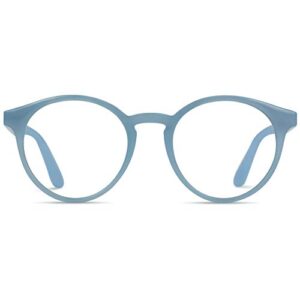 wearme pro retro round blue light blocking glasses - uv & bluelight blocker for women - anti glare, trendy non prescription for reading (grey frame)