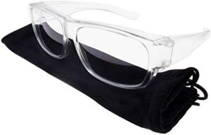 gbrand fit-over opaque uv400 blue-light blocking computer glasses,super light weight, comfortable, fit-over worn on prescription, reader, rx frames, or wear directly