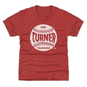 500 level trea turner youth shirt (kids shirt, 8y medium, tri red) - trea turner philadelphia baseball wht