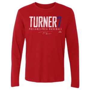 500 level trea turner long sleeve tee (long sleeve, large, red) - trea turner philadelphia elite wht