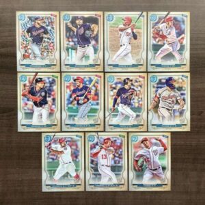 2020 topps gypsy queen baseball washington nationals base mlb team set of 11 cards: #13 howie kendrick 18 asdrubal cabrera 22 victor robles 30 carter kieboom 55 trea turner 140 eric thames 163 patrick corbin 166 max scherzer 178 juan soto 259 starlin cast