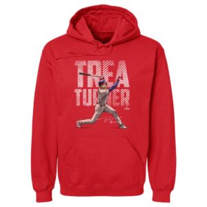 500 level trea turner hoodie sweatshirt (hoodie, small, red) - trea turner philadelphia bold stripes wht