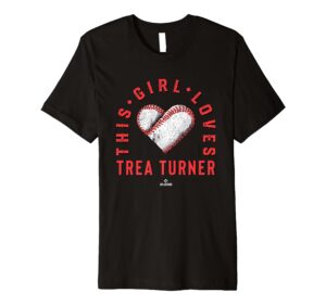 this girl loves trea turner trea turner los angeles mlbpa premium t-shirt