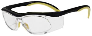 safety reading glasses 206yb with full clear magnifying lenses, 1.00 to 3.00 diopter, ansi z87 approved (black/yellow, 1.75, x)