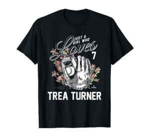 just a girl who loves trea turner t-shirt