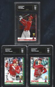 gem mint topps chrome & topps holiday shohei ohtani all star rookie cup 3 card lot graded gma gem mint 10 angels mvp superstar player