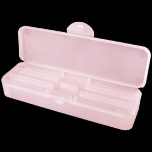 beauticom double-layer personal storage storage case for professional nail art pens, nail brush, tools (pink)