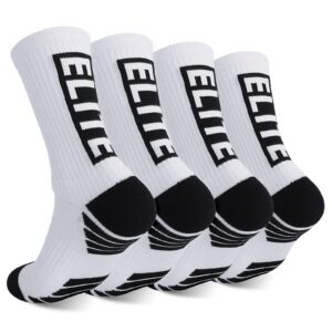 dingcooler men basketball socks 4/8 pairs, elite pro athletic crew socks for youth adult