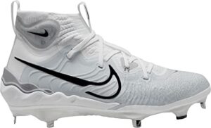 nike alpha huarache nxt dj6517-100 white-black-wolf grey men's metal baseball cleats 9 us