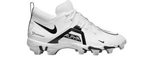 nike alpha menace 3 shark mid cv0582-100 white-black men's football cleats 10.5 us