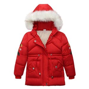 boys girls winter outwear coats, kids warm outfits fur collar coat windproof snowsuit outwear winter soft warm jacket