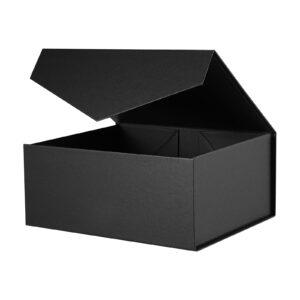 jinming gift box 9x6.5x3.8 inches, gift box with lid, black gift box, groomsman proposal box for christmas, father's day, collapsible gift box with magnetic closure