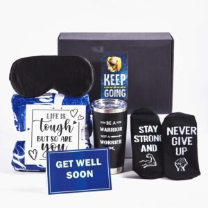 get well soon gifts basket for men, care package for men sick friends, thinking of you feel better gifts after surgery cancer chemo box for men tumbler