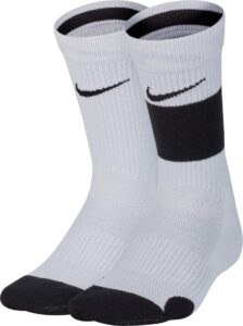 nike boy`s elite basketball crew socks 2 pack (white(rn0289-001)/white, 4-5(kids 7c-10c))