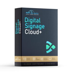 digital signage cloud+ software | content creation | content management | media player | 1 year subscription for 1 to 2 screens