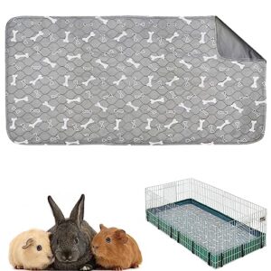 oncpcare 47x24 waterproof guinea pig pads, washable rabbit pee pads, reusable fleece guinea pig bedding fast and super absorbent pee pad for small animals bunny hamster rat